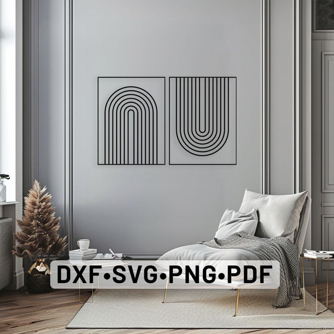 Line Abstract Svg DXF Laser Cut Files, Geometric Shapes Silhouette ...