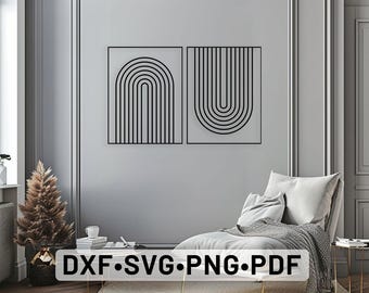 Minimalist Line Abstract Svg DXF Laser Cut Files, Geometric Shapes ...