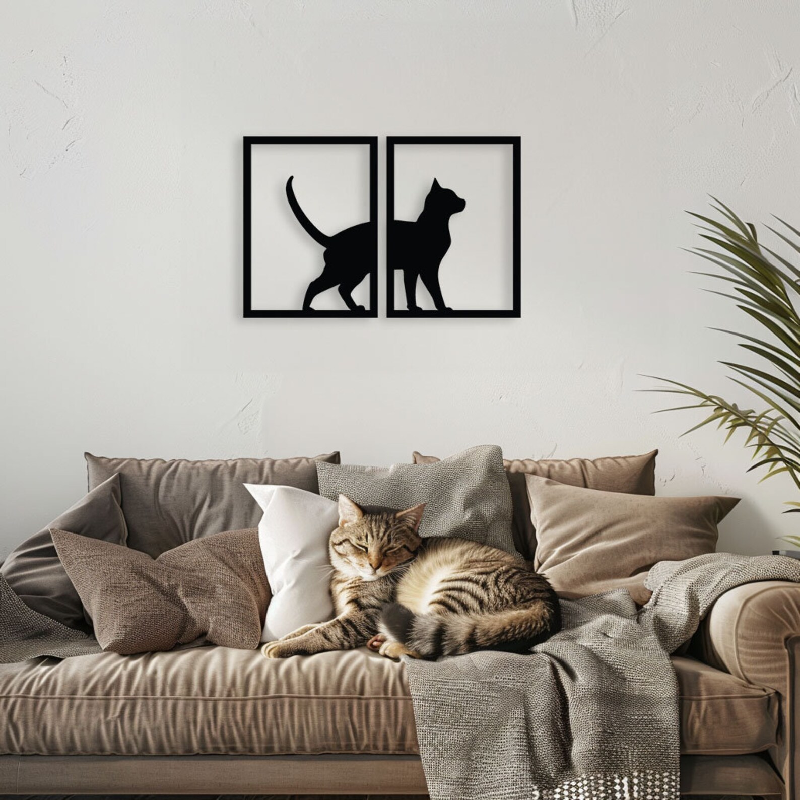 Wall Art Cat Laser Cut Vector Files, Cat Dxf, Cat Silhouette, Cat Svg ...