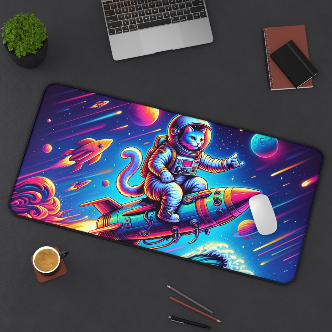 Astronaut Desk Mat, Astrology Desk Mat, Cat Desk Mat, Desk Mat Cat ...