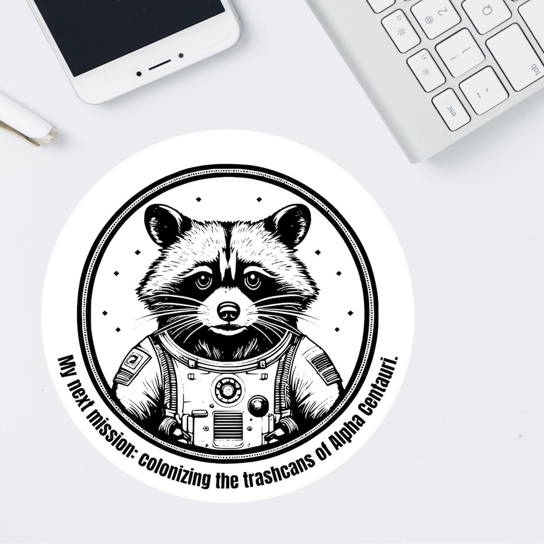 Funny Raccoon Sticker Meme Bumper Sticker Funny Cute Raccoon Gift Funny ...