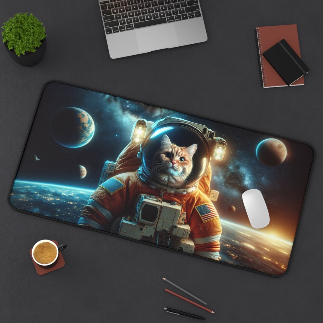 Astronaut Desk Mat, Astrology Desk Mat, Cat Desk Mat, Desk Mat Cat ...