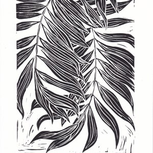Palm Leaves Block Print 8 X 10 - Etsy