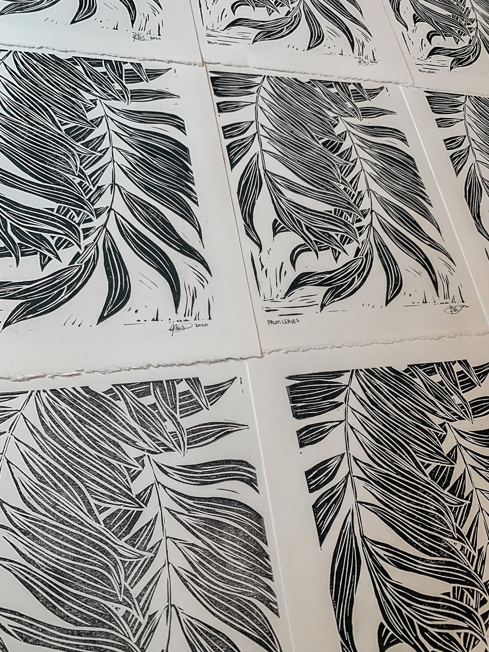 Palm Leaves Block Print 8 X 10 - Etsy