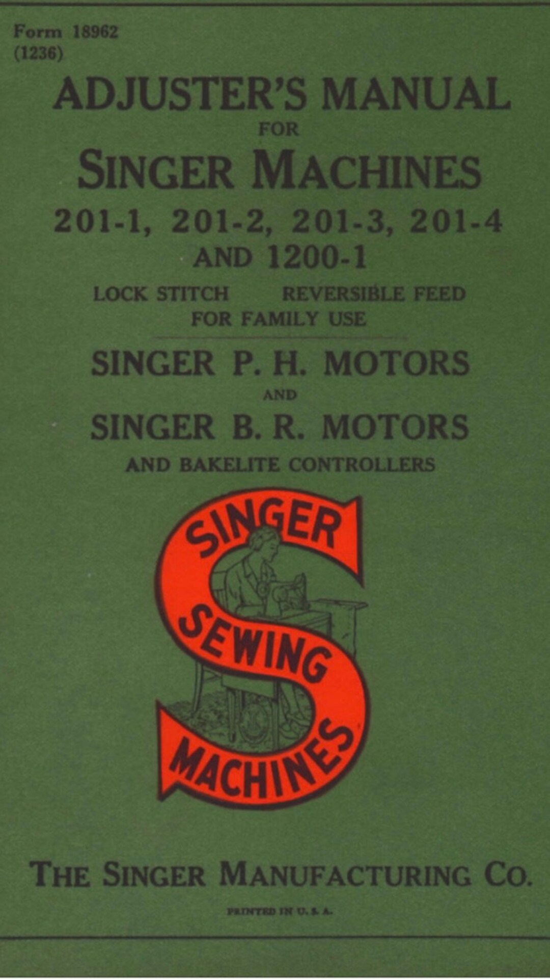 Singer Sewing Machine 201 Adjusters Manual - Vintage - PDF Download ...