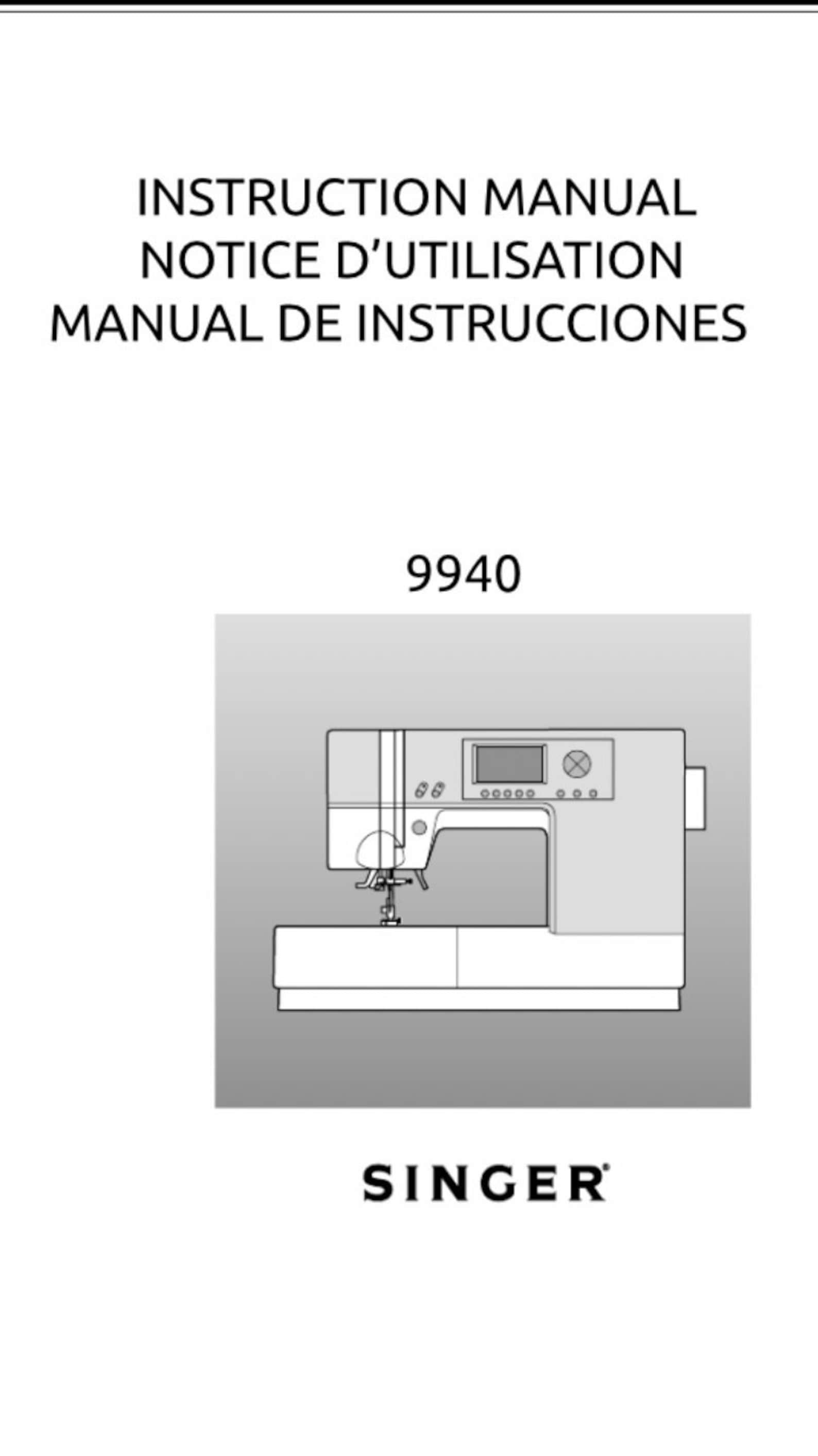 Singer Sewing Machine 9940 Instruction Manual - Etsy