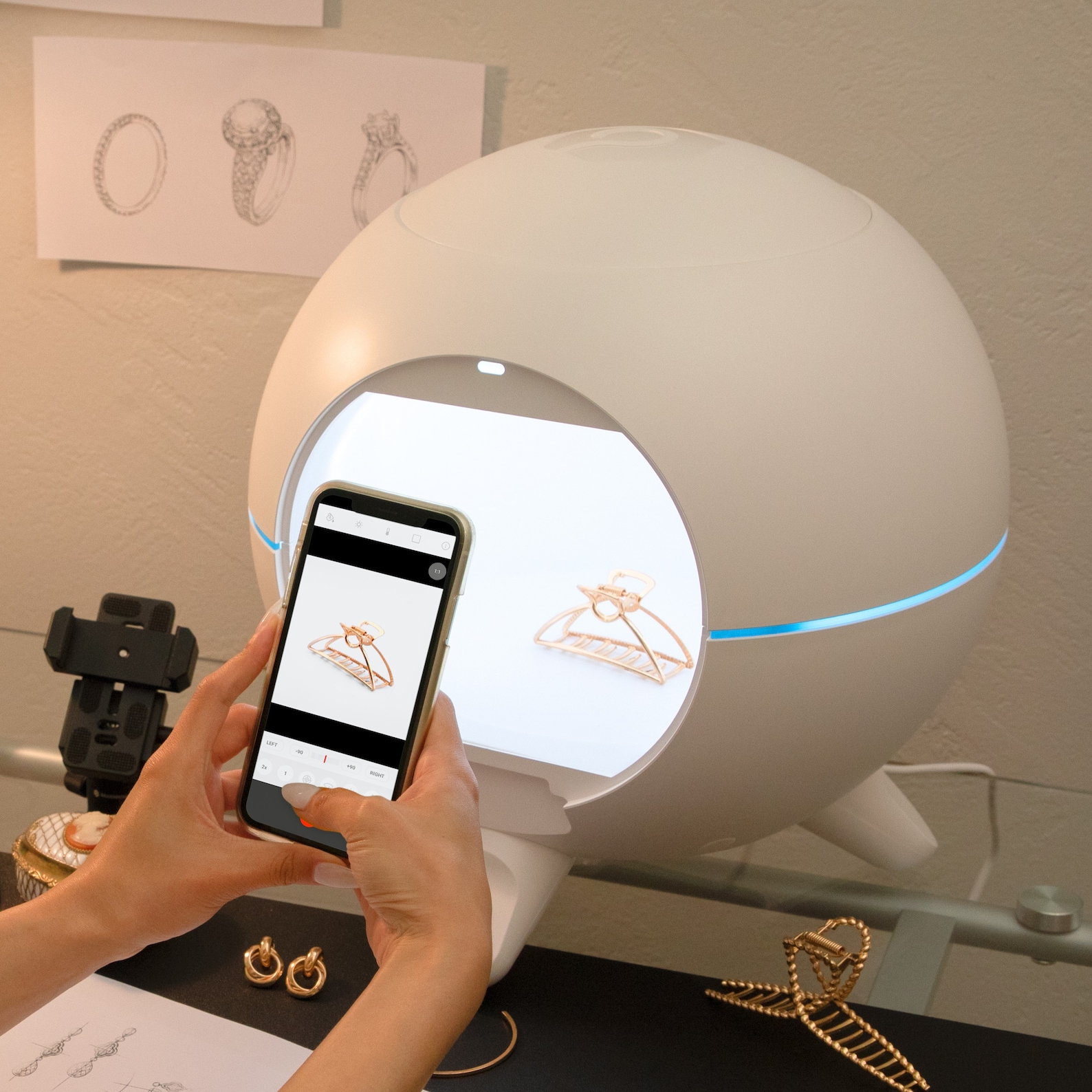 Foldio360 Smart Dome (all-in-one Smart Lightning Turntable With Built-in LED Light | Auto ...