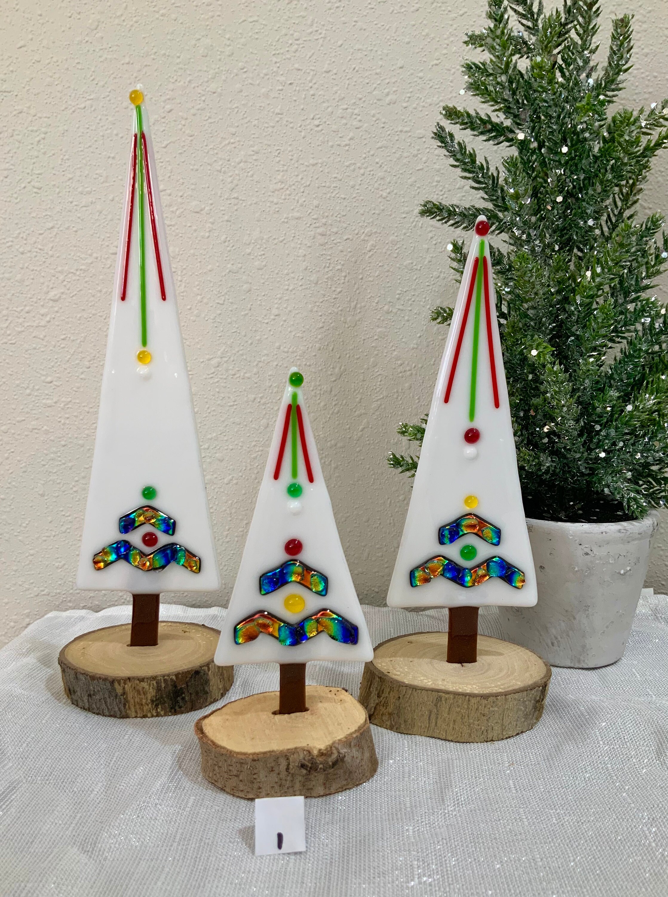 Fused Glass Christmas Tree Christmas Tree Tree Ornaments - Etsy