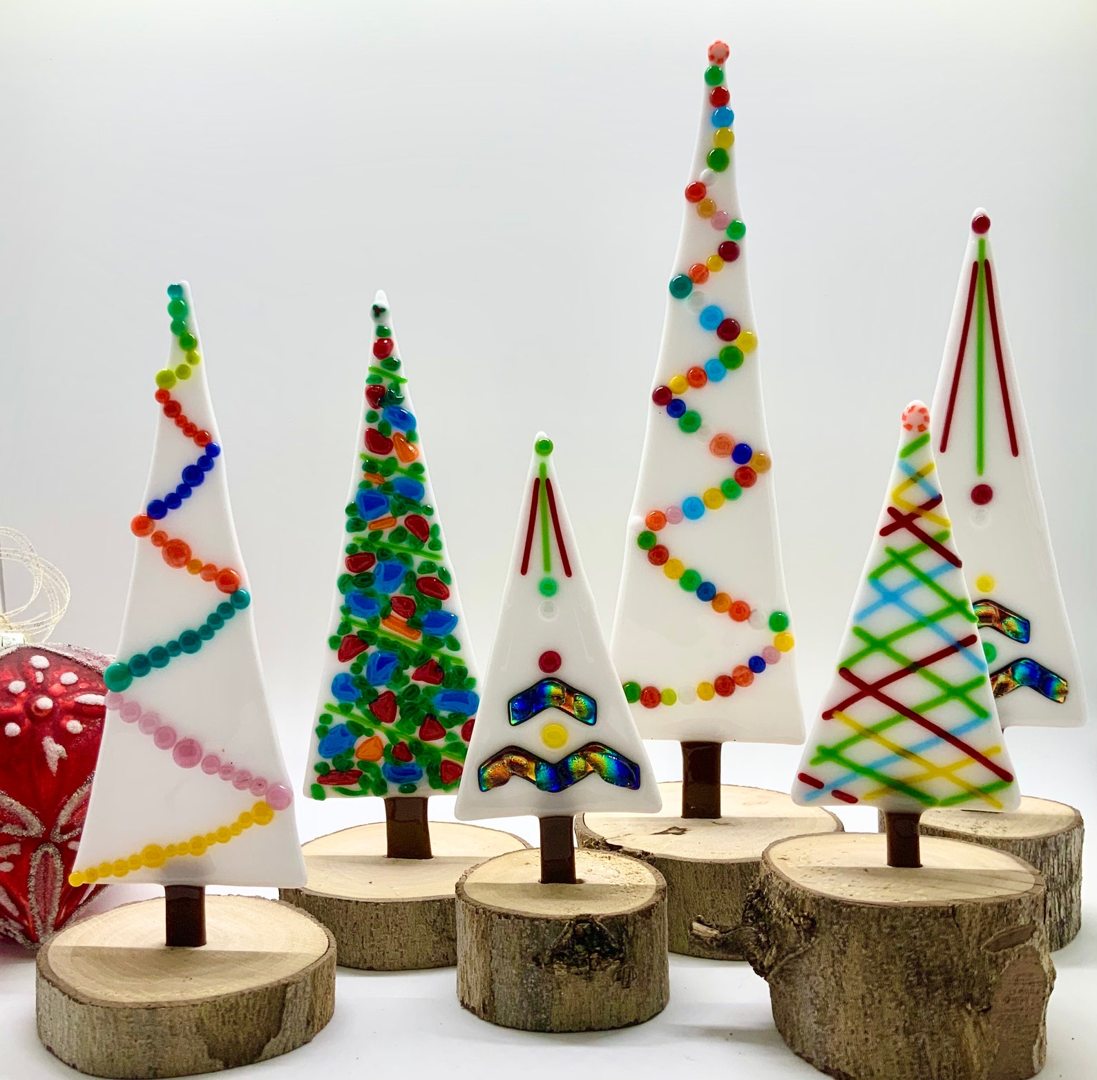 Fused Glass Christmas Tree Christmas Tree Tree Ornaments - Etsy