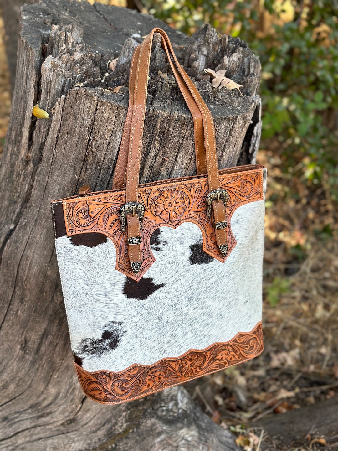 Western Cowhide Tote Bag Leather Tote Bag Western Purse - Etsy