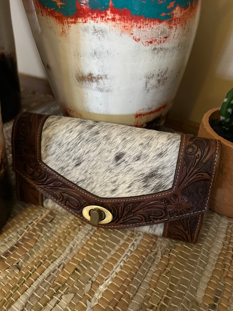 Western Cowhide Wallet Leather Wallet RFID Protected Wallet - Etsy
