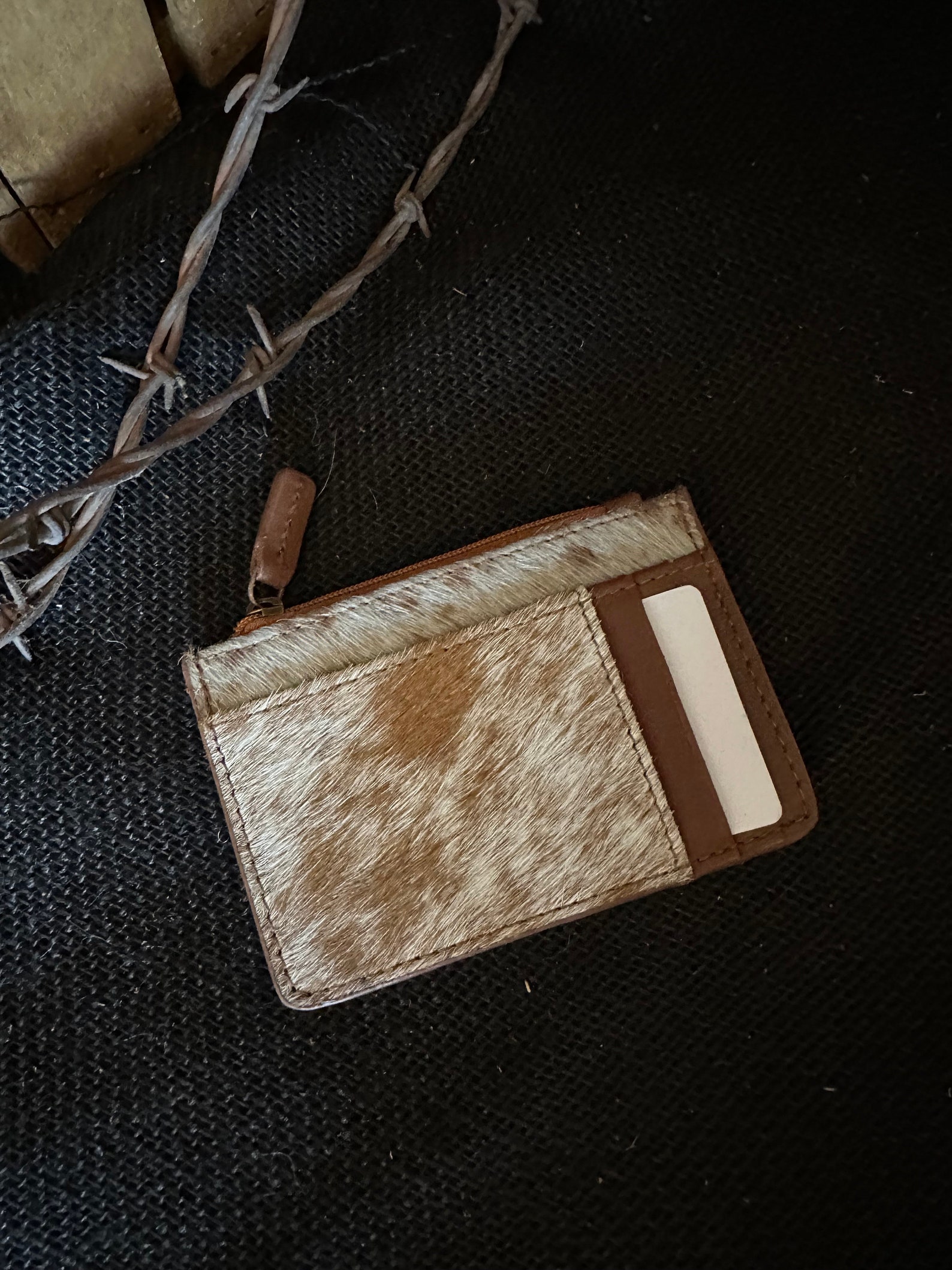 Custom Branded Western Cowhide Travel Credit Card Wallet With Coin ...