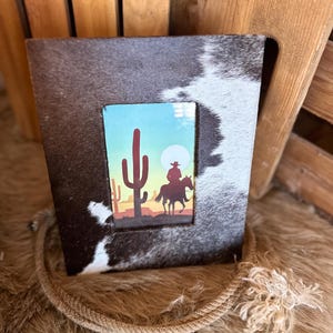Custom Branded Cowhide Photo Frame, Western Picture Frame, Wedding Gift ...