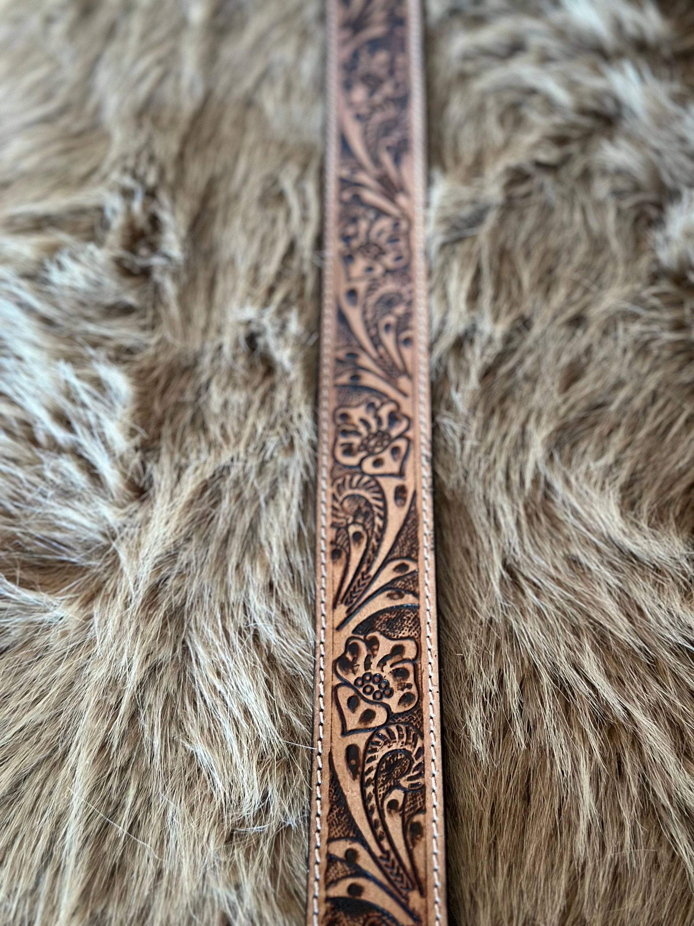 Hand Tooled Leather Purse Strap: Western Style Bag Straps (1.50" X 50 ...