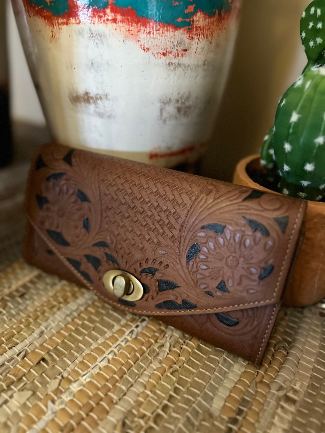 Western Leather RFID Protected Wallet, Western Tooled Leather Wallet ...