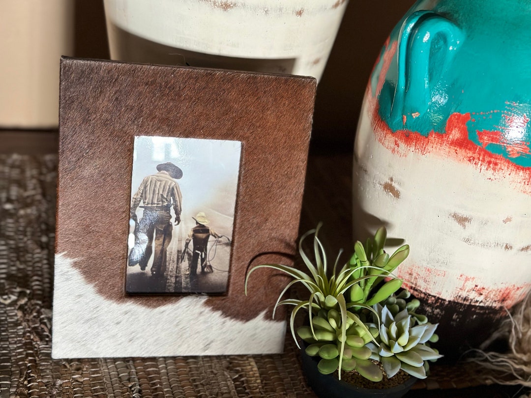 Custom Branded Cowhide Photo Frame, Western Picture Frame, Cowgirl Gift ...