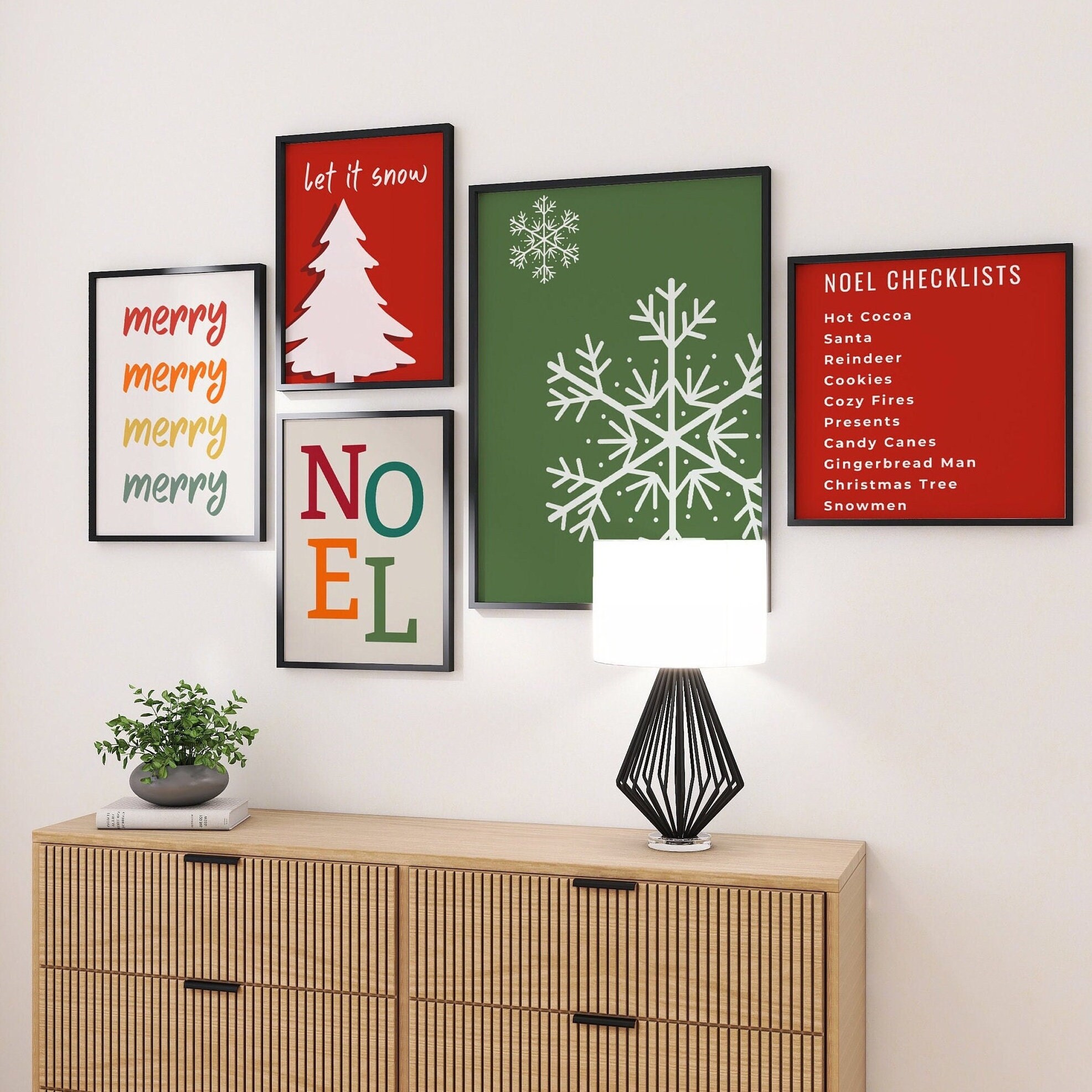 9 Arts Set Christmas Gallery Printable Wall Arts Christmas Wall Art ...