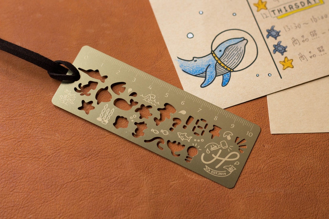 Ocean Style Marine Life Stencil Ruler Bookmark, Bujo Planner Ruler ...