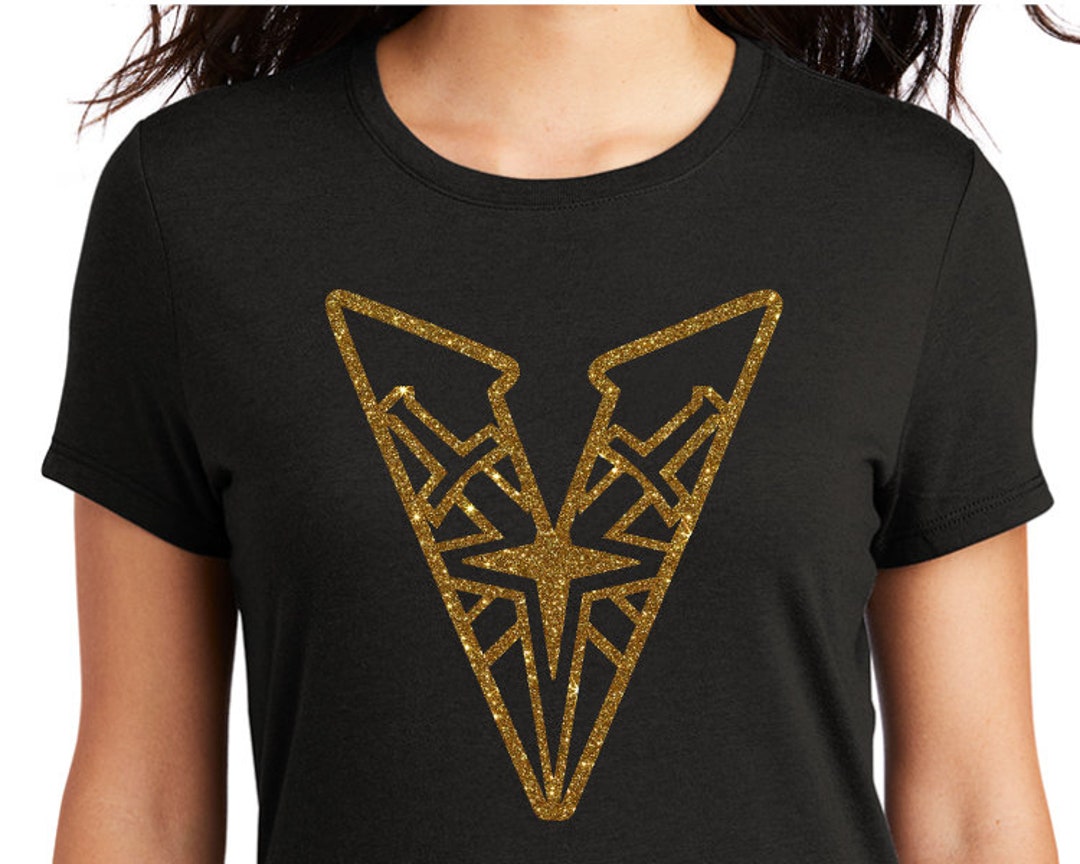 VGK Vegas Knights Hockey V With Sword Glitter Decal on Black Shirt - Etsy