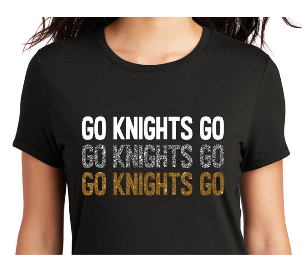 Tricolor Stacked GO KNIGHTS GO on Black Tee/hoodie - Etsy