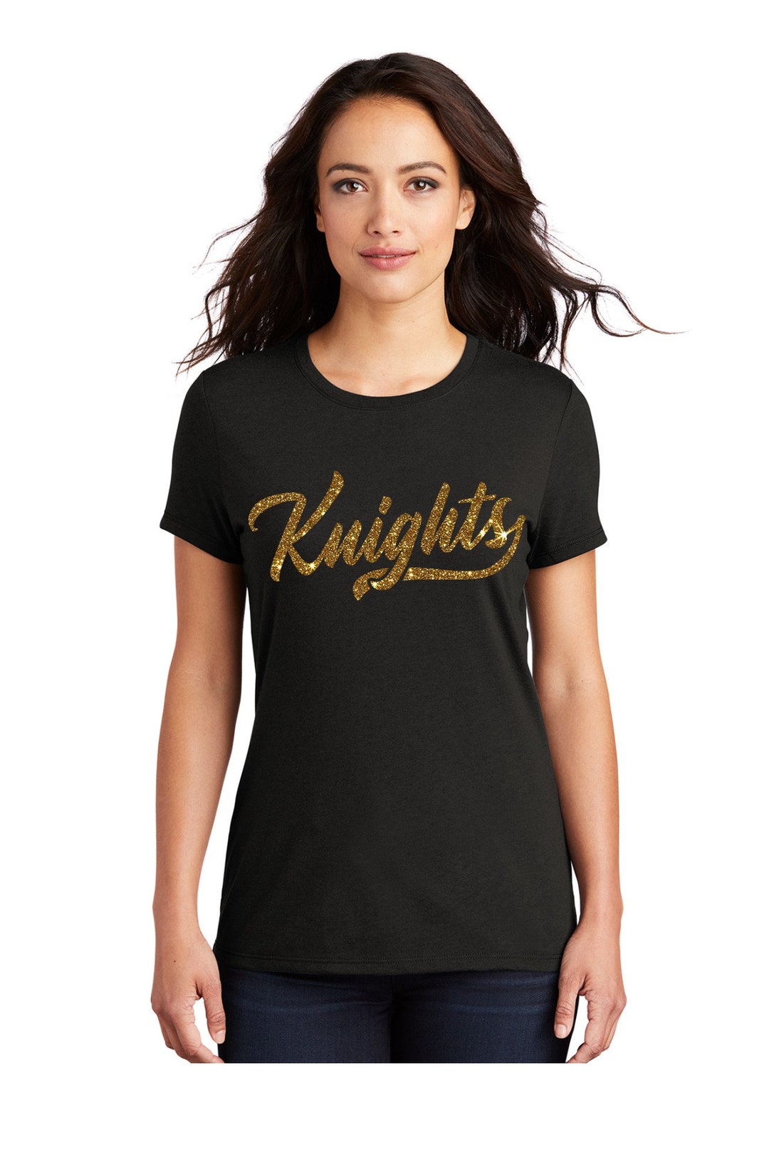Buy Knights Script Black Tee With Your Choice of Glitter Color SHIPPING ...