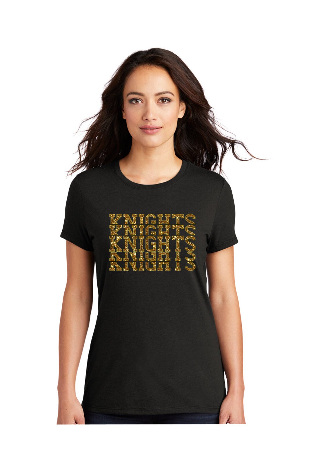 Knights Glitter Black Tee With Your Choice of Glitter Color - Etsy