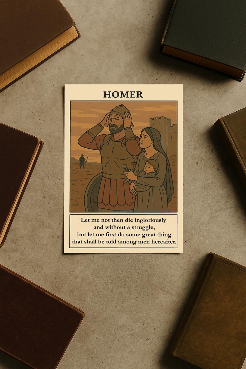 Iliad Art Print: Hector Vs Achilles, Trojan War Poster - Etsy