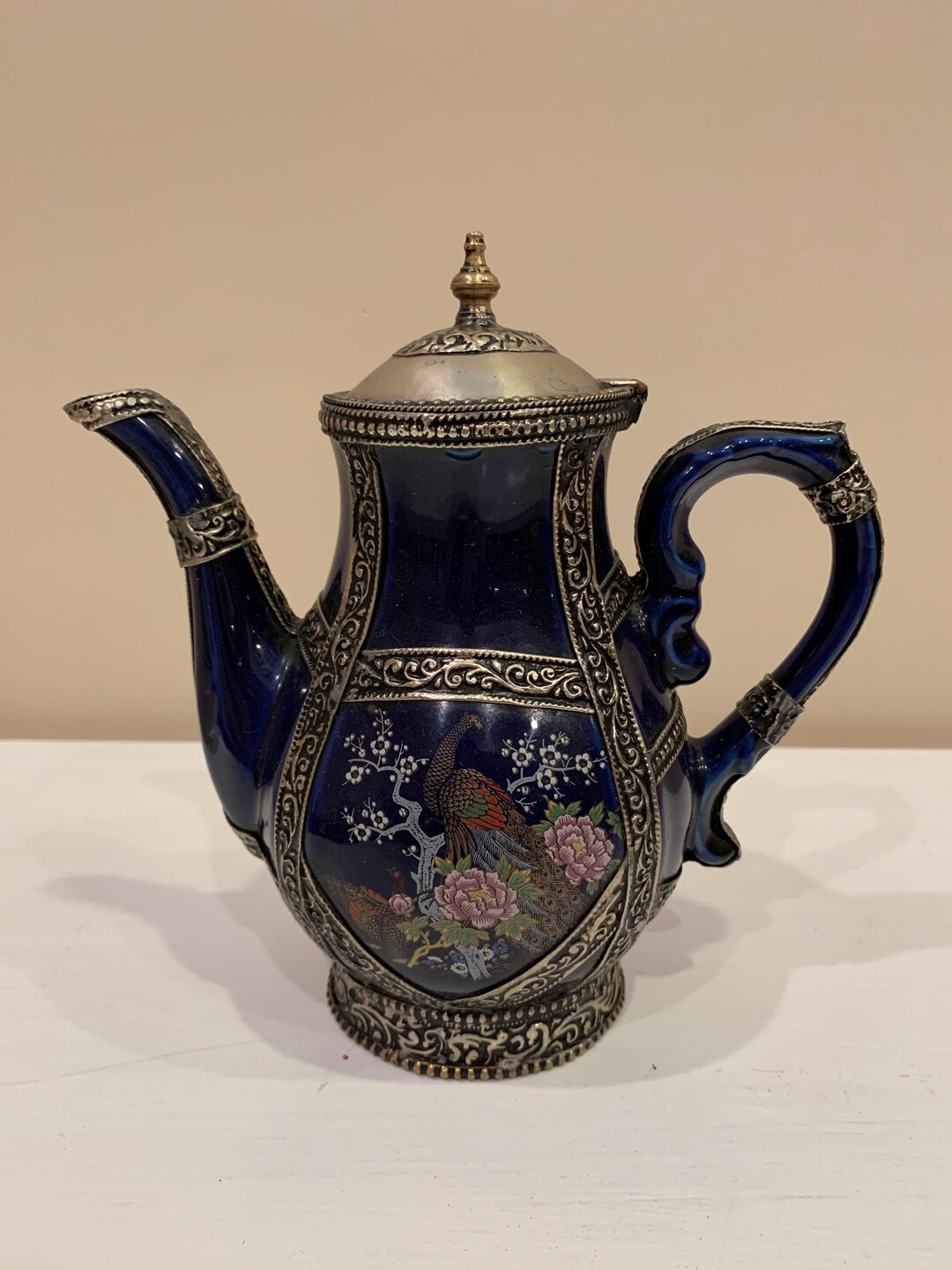Rare Vintage Peacock Tea Pot - Etsy