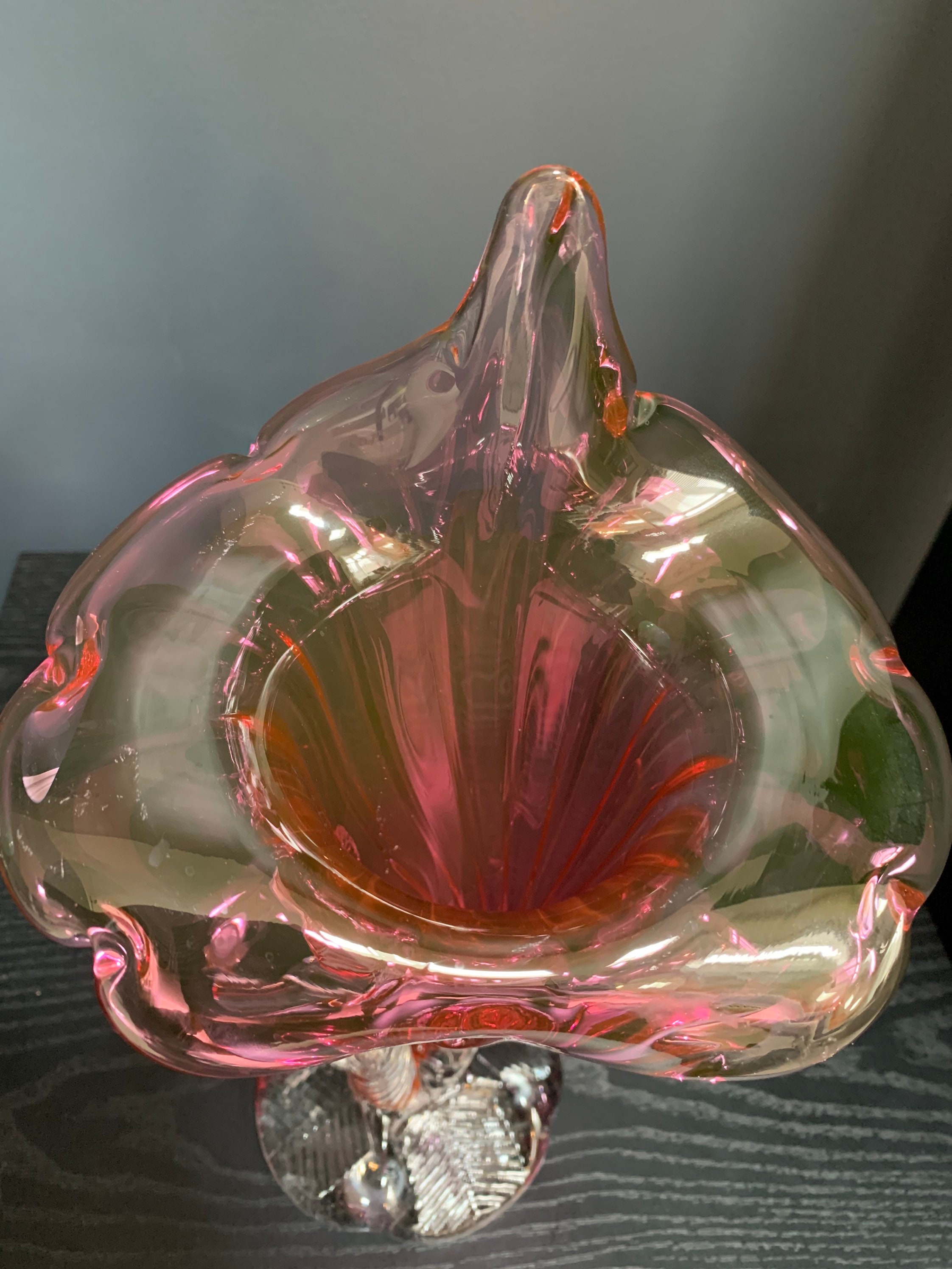 Vintage Cranberry Glass Vase - Etsy