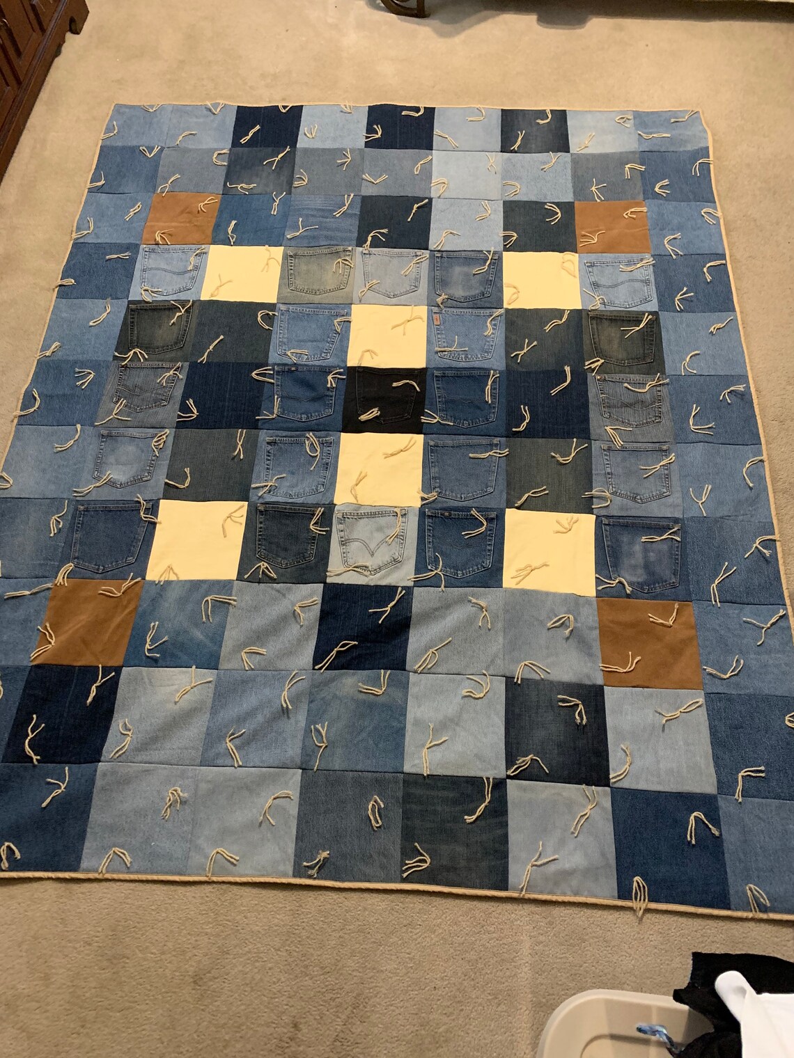One of a Kind Designer Levi Quilt - Etsy