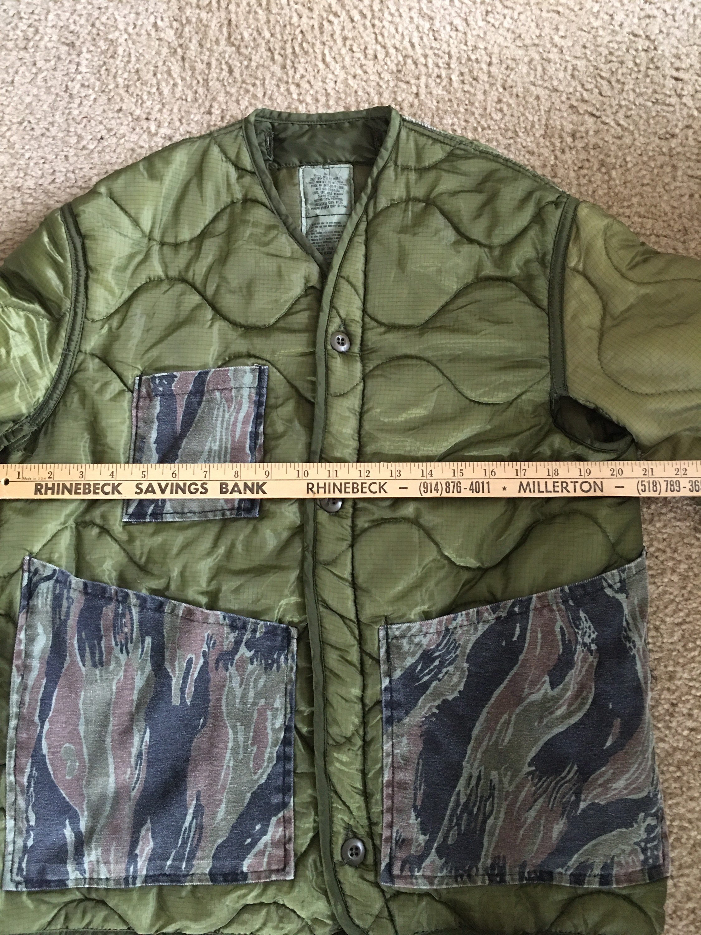 Custom M-65 Field Jacket Liner. One of a Kind. Vintage Patch on Back of ...