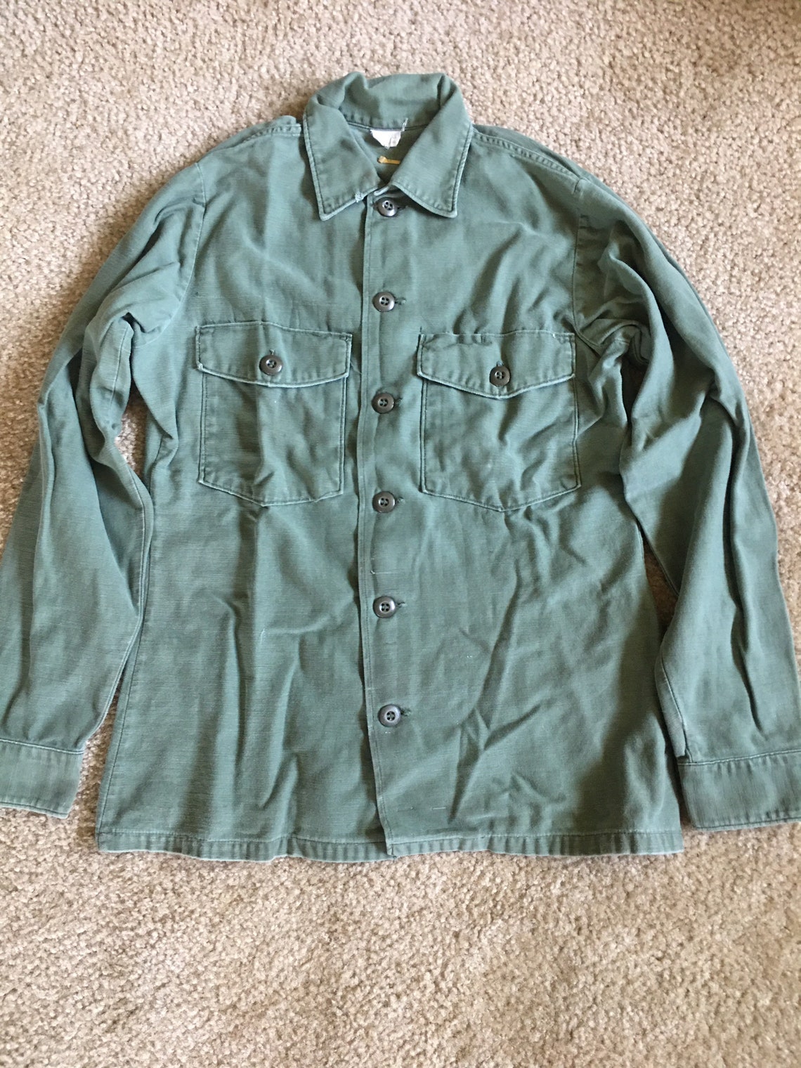 OG-107 Vintage Vietnam Fatigue Shirt Green Xsmall - Etsy Israel