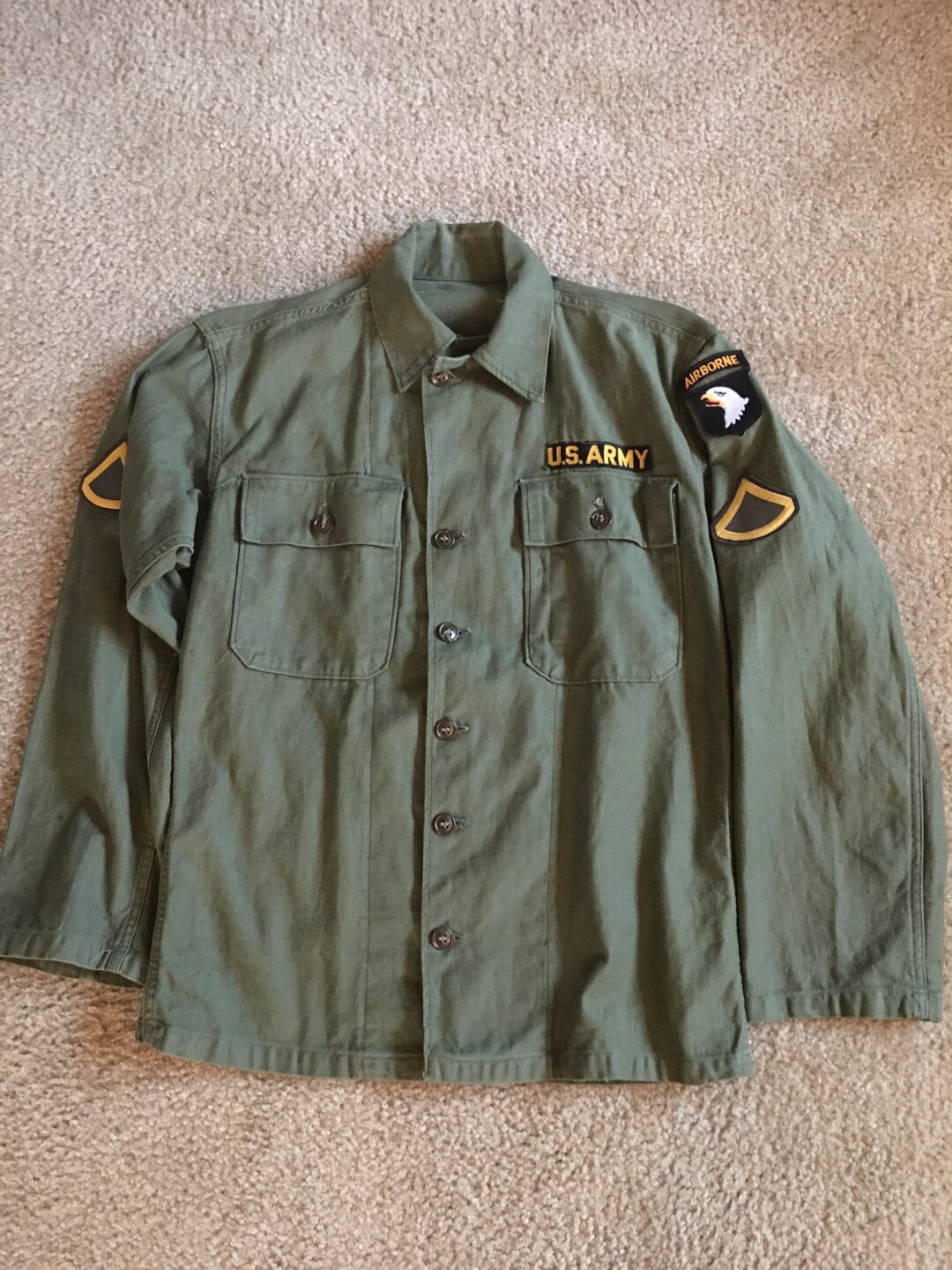 1950’s -1960’s OG Fatigue Shirt With Patches. Very Good Condition. - Etsy