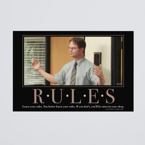 The Office Motivational Poster - Rules | Dwight Schrute | the Office ...