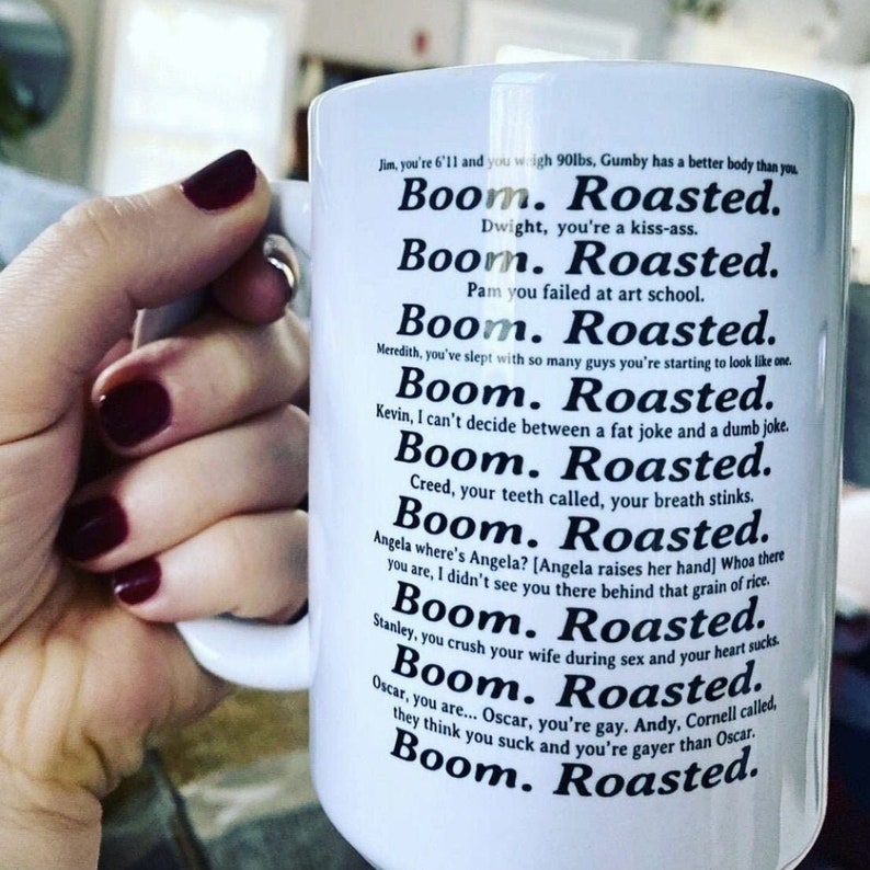 Boom Roasted the Office Coffee Mug Funny Coffee Mugs - Etsy