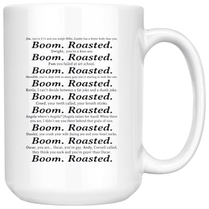 Boom Roasted the Office Coffee Mug | Funny Coffee Mugs | Michael Scott ...
