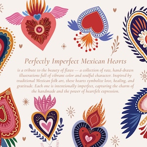 Mexican Sacred Hearts, Colourful Boho Folk Style Clip Art, Mexico ...