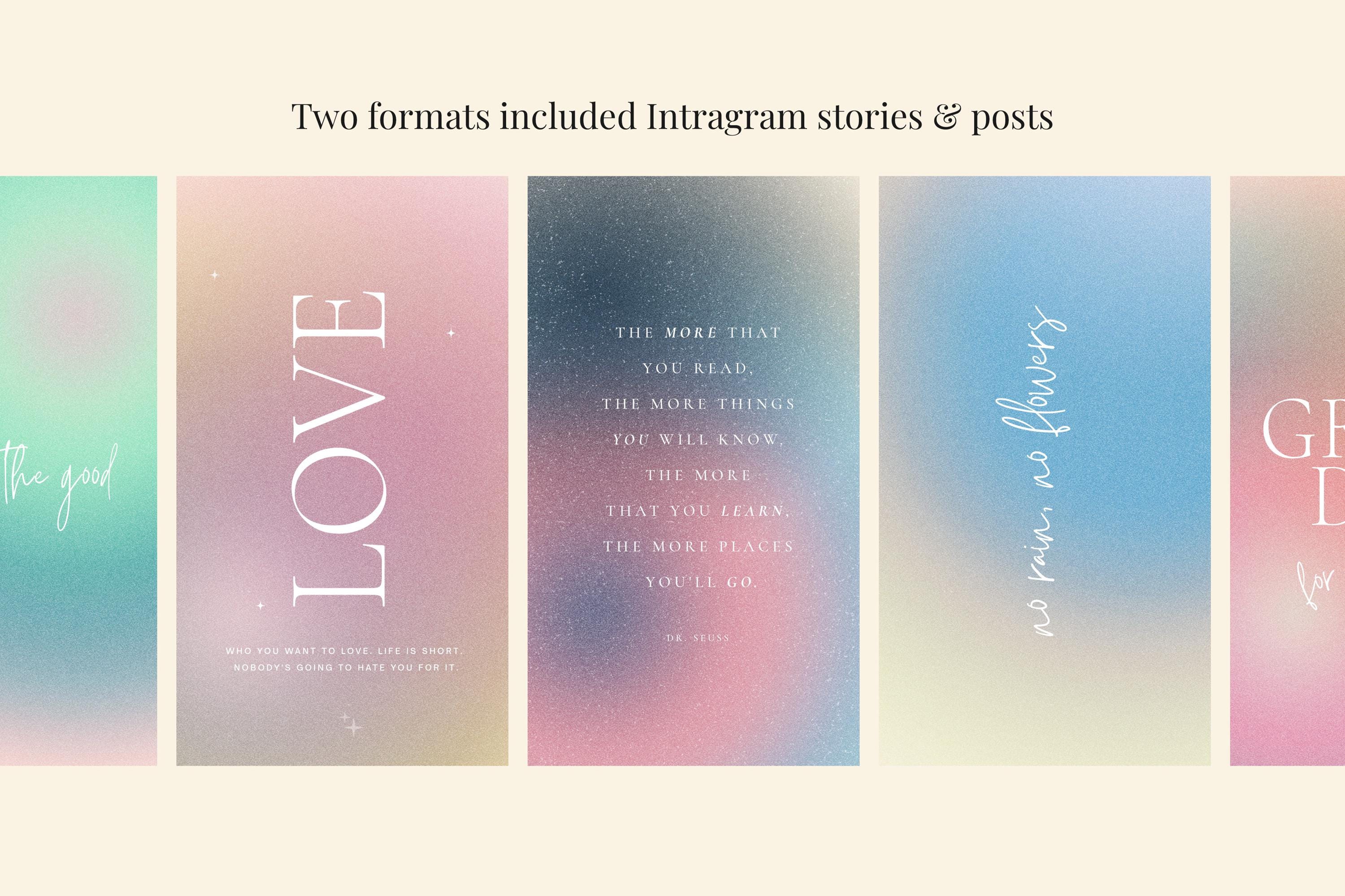 Aesthetic Gradient Quotes, Social Media Templates (canva) - Etsy
