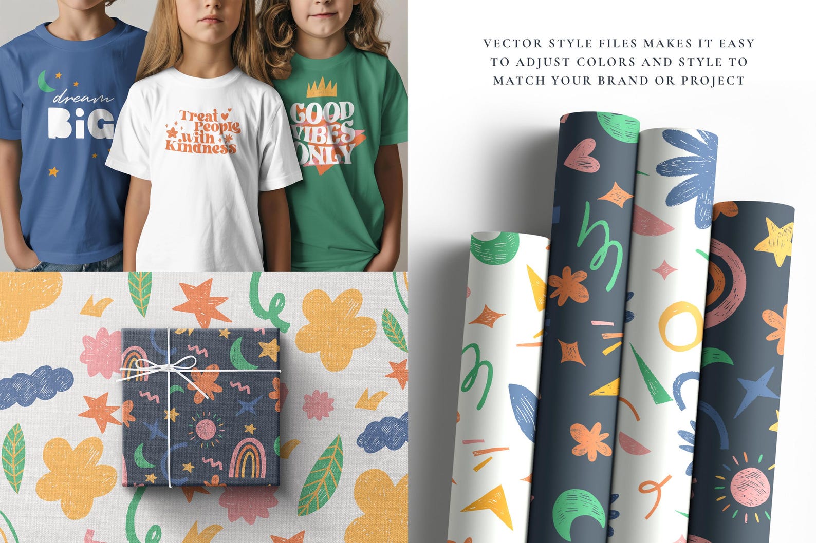 Crayon Doodle Clipart: Rainbow Illustrations & Patterns (158 Elements ...