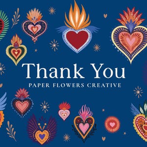 Mexican Sacred Hearts, Colourful Boho Folk Style Clip Art, Mexico ...