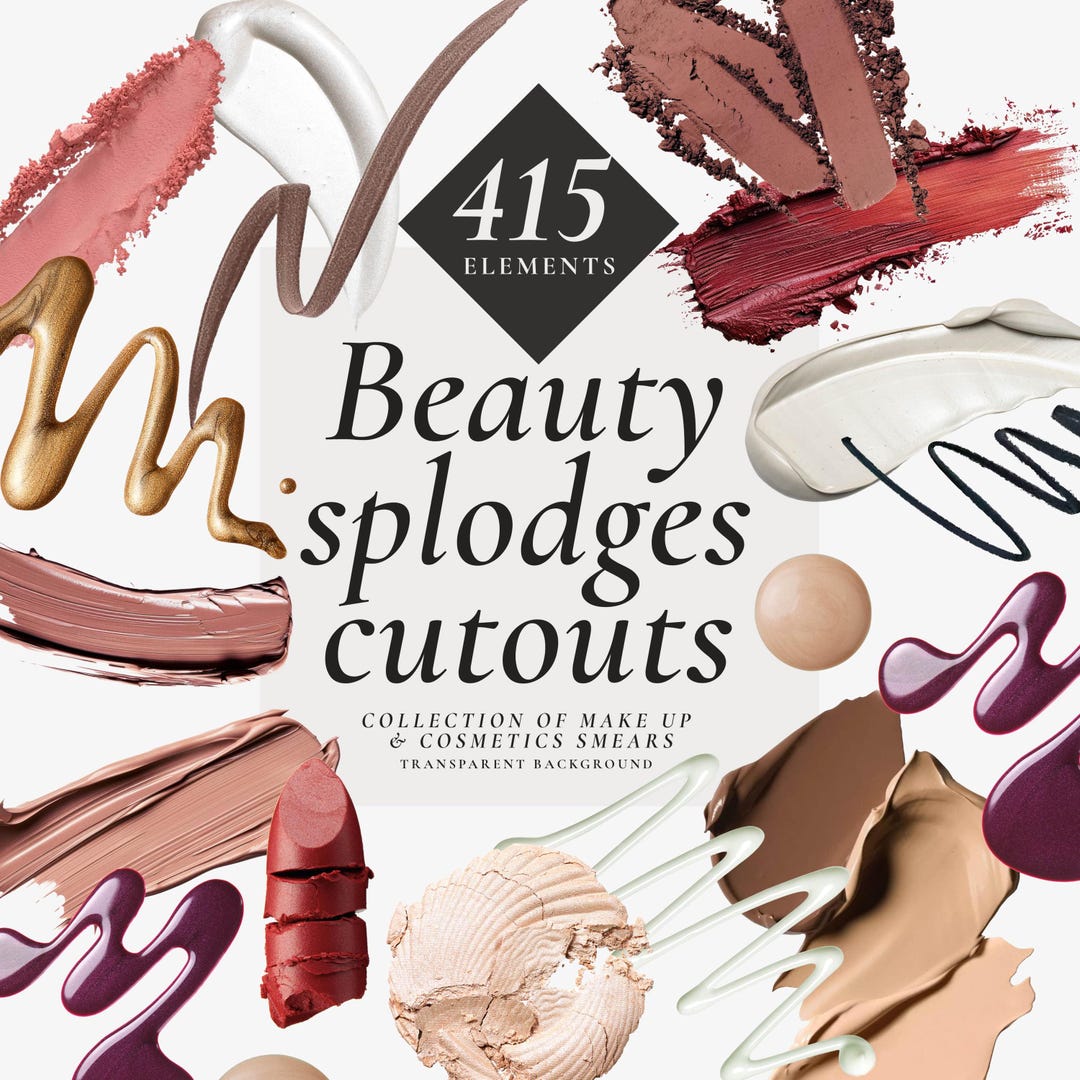 Beauty Cutout Collage Creator Kit Collection Pack, Cosmetic Smears ...