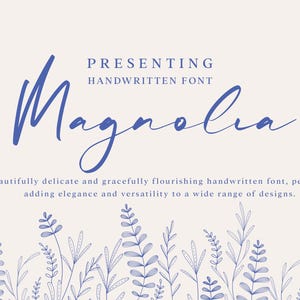 Botanical, Floral and Wildflowers Line Art Collection, Handwriting ...