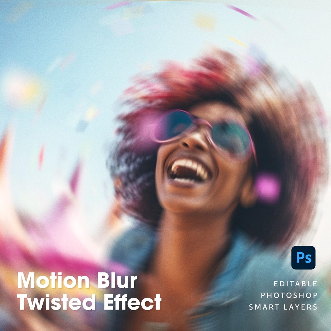 Motion Blur Photoshop Effect: Twisted Photo Overlay (digital Download ...