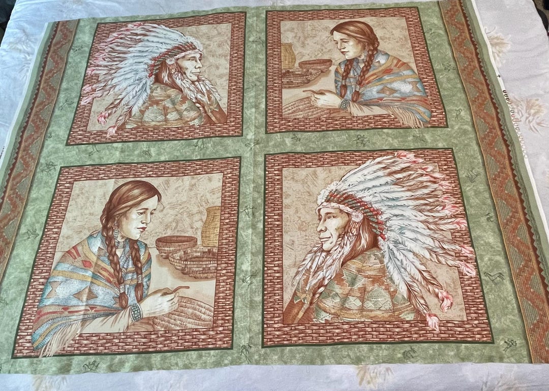 Native American Cranston Print Works Fabric Panels Pillows Wall Hanging ...
