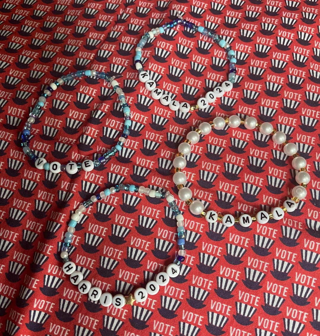 Kamala Harris Friendship Bracelet Harris Walz 2024 Vote Blue Handmade I ...