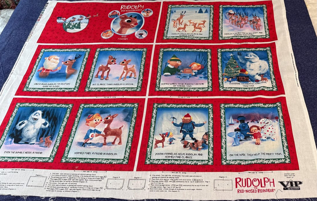 Rudolph the Red-nosed Reindeer Vintage VIP by Cranston DIY Cloth Book ...