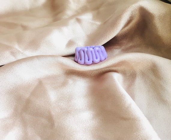 Clay squiggle ring purple clay squiggle ring squiggly clay - Etsy.de