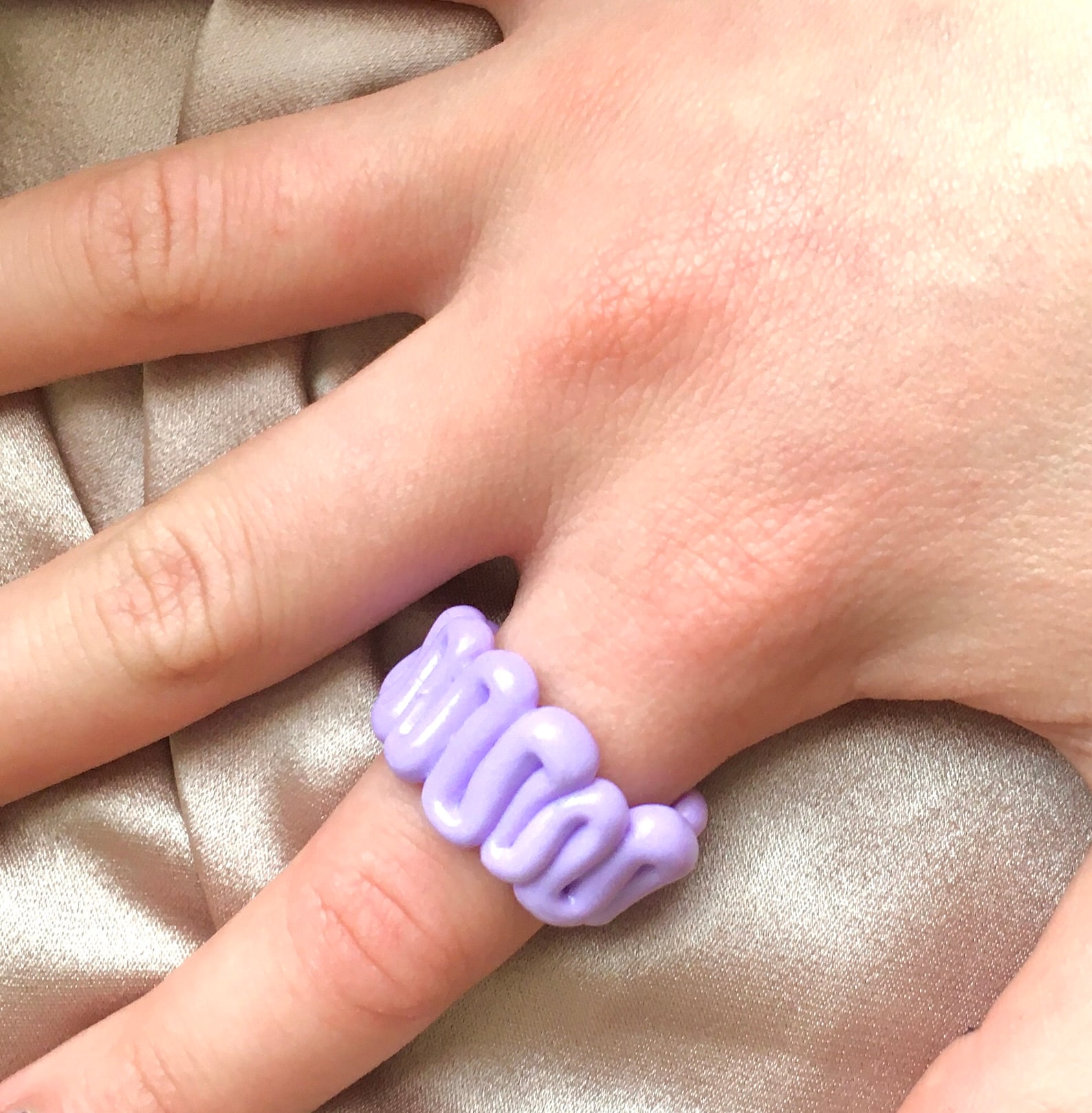 Clay squiggle ring, purple clay squiggle ring, squiggly clay ring, clay ...