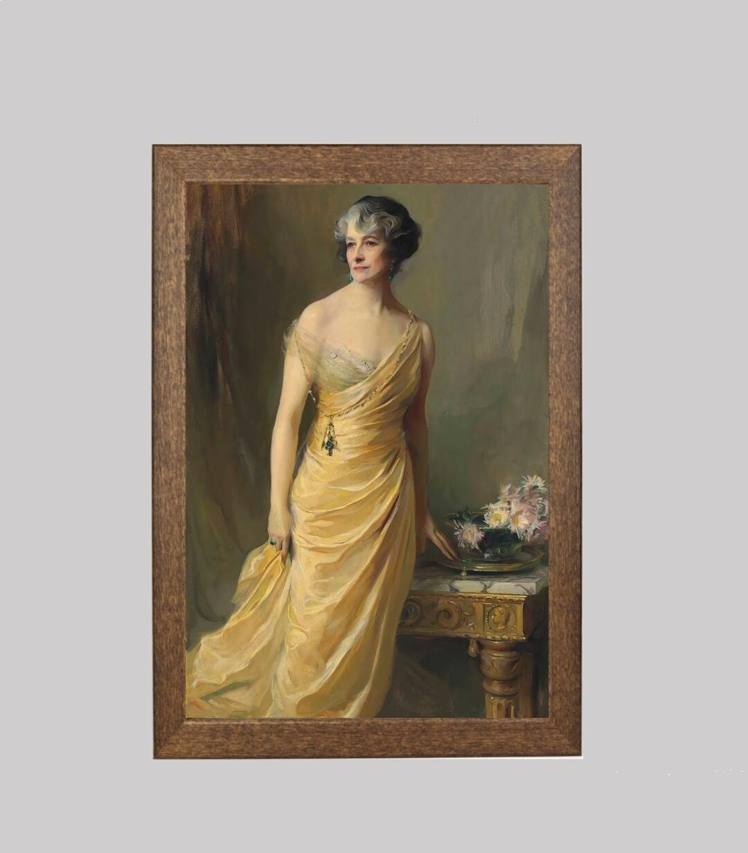 Lady Ludlow - A Classic Portrait of a Graceful Lady in a Yellow Dress ...