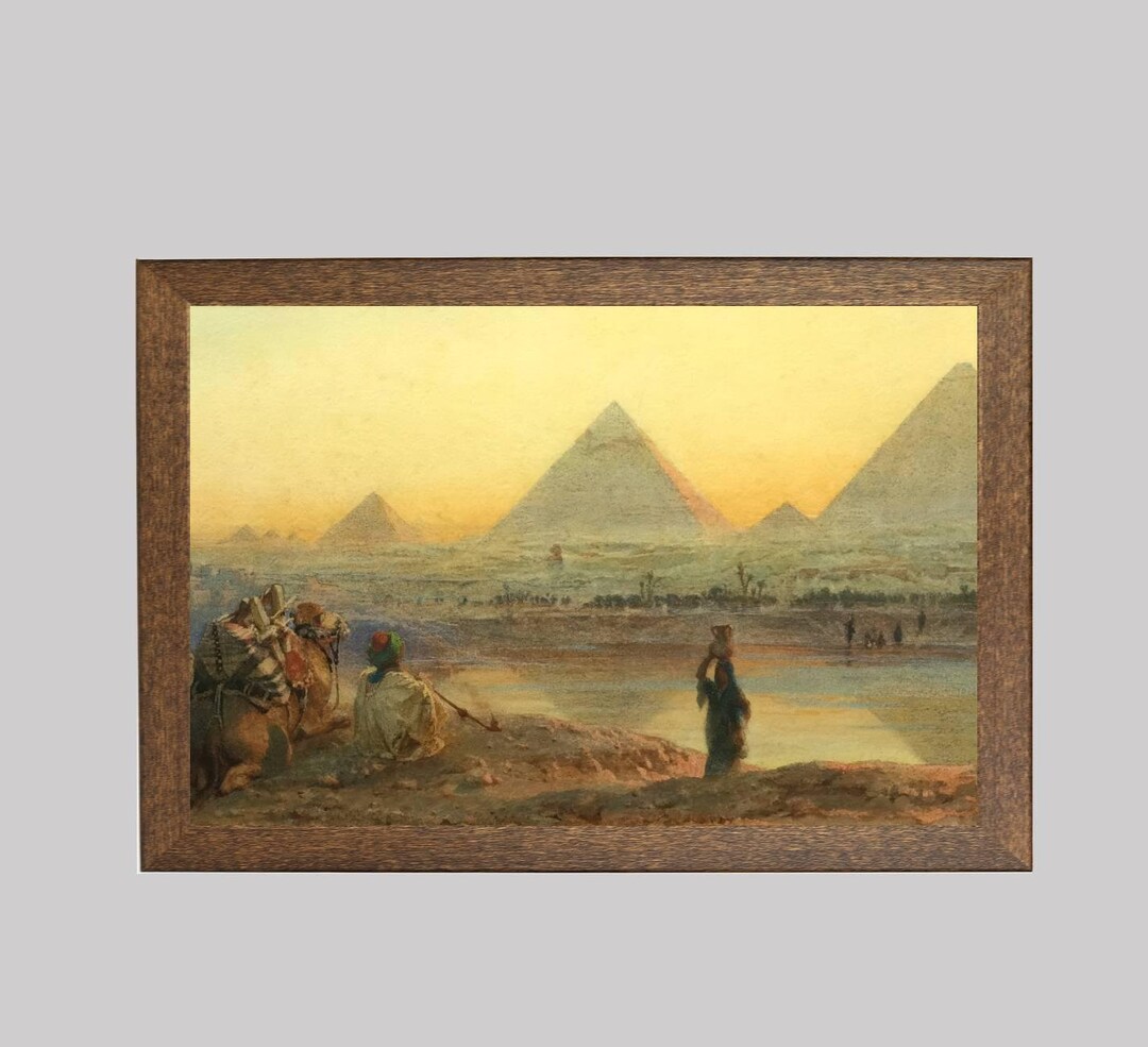 Pyramids of Giza Print: Vintage Egyptian Landscape Art - Etsy